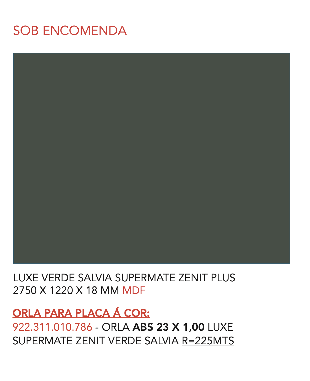 PLACA LUXE PLUS VERDE SALVIA SUPERMATE ZENIT - Alberto Santos