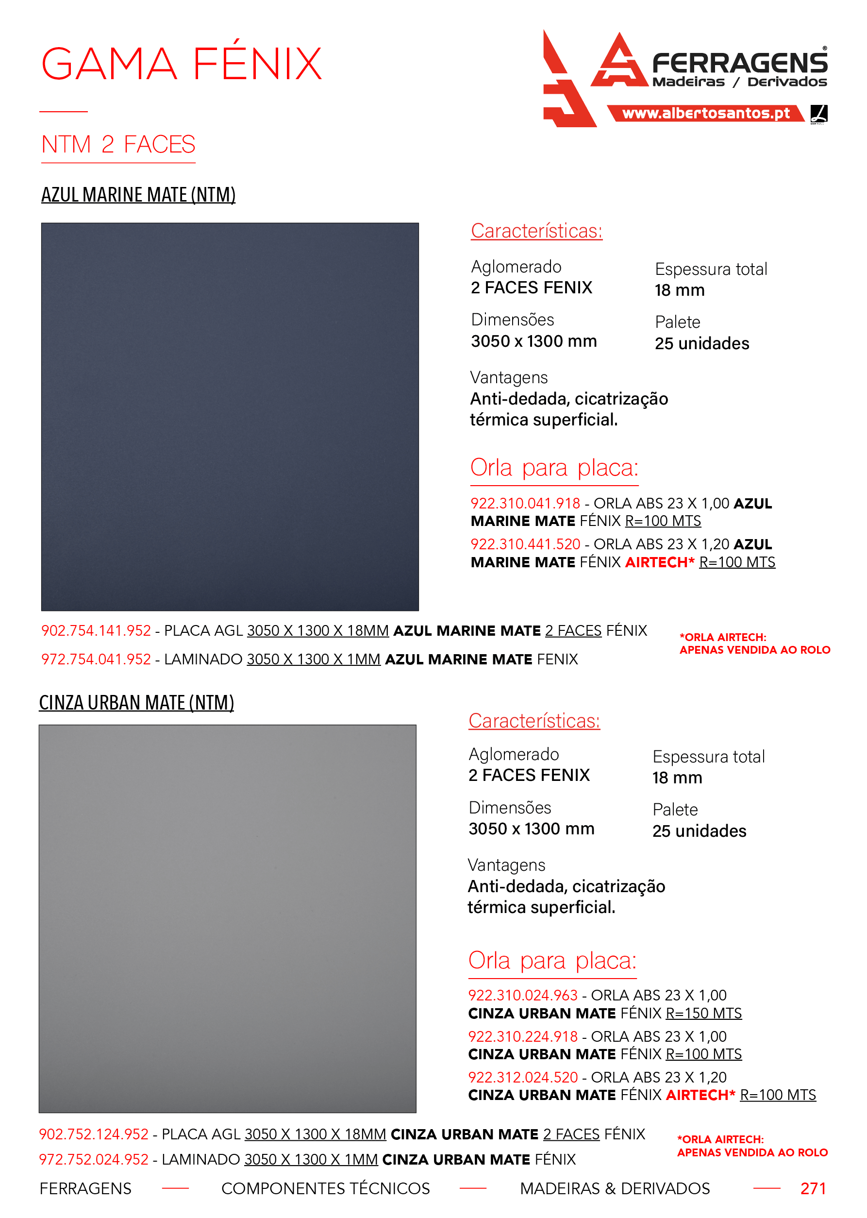 PLACA FÉNIX AZUL MARINE MATE 2 FACES - Alberto Santos